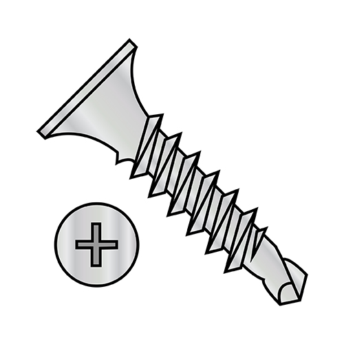 6-20X1 1/4 Phil Bugle Full Thread Self Drill Drywall Screw Zinc Bake ...