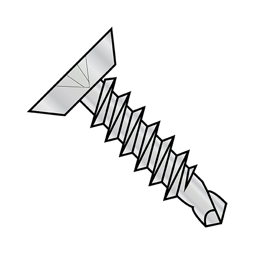 12-14X1 Phil Flat Undercut Full Thread Self Drill Screw Zinc Bake 1,000 ...