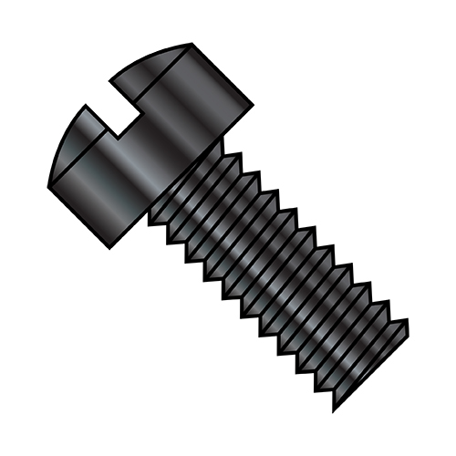 6-32 X 1/2 Slotted Fillister Head Machine Screw Fully Threaded Black Oxide
